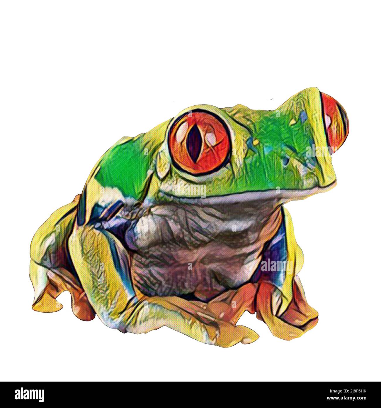 Easy to cut, hand drawn frog on a white background for your creativity ...