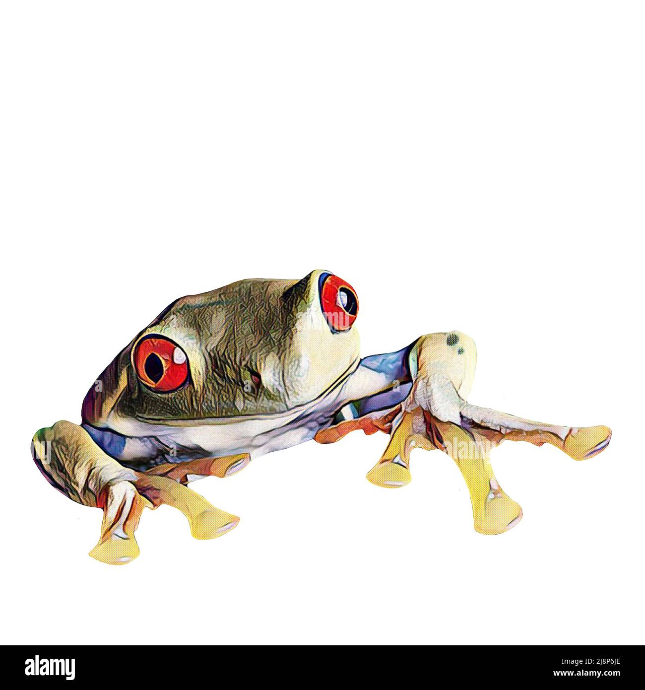 Easy to cut, hand drawn frog on a white background for your creativity ...