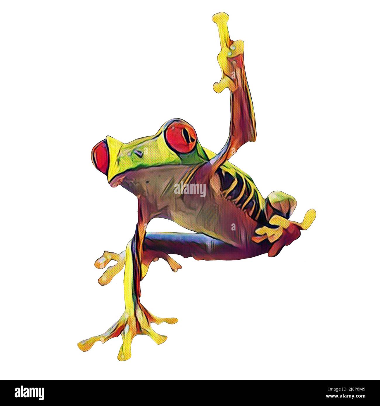 Easy to cut, hand drawn frog on a white background for your creativity ...