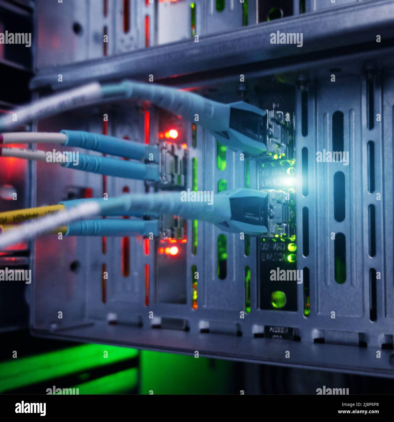 Fiber Optical Telecommunication square format Internet Network Server ...