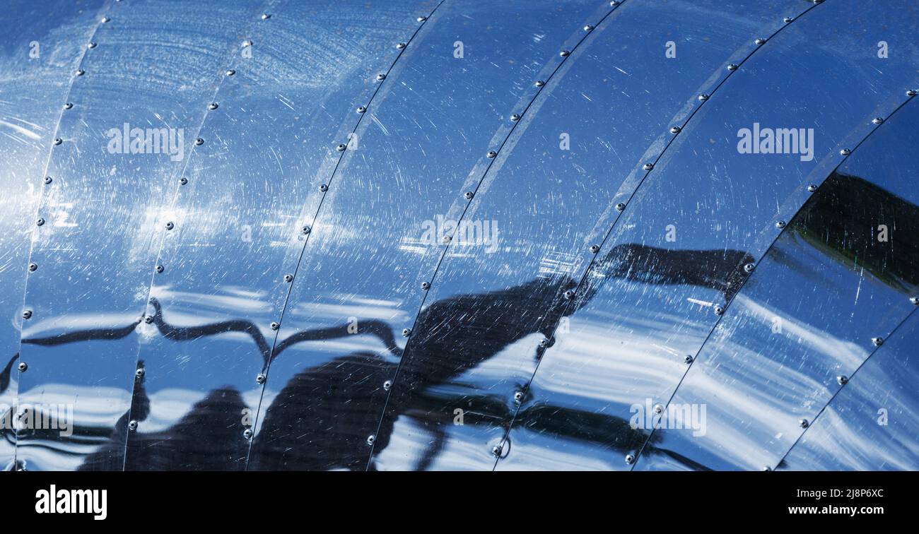 Abstract blue shiny metal structure, industrial background photo Stock ...