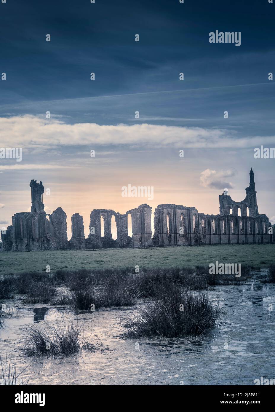 The medieval ruins of Byland Abbey, a former monastery in North ...