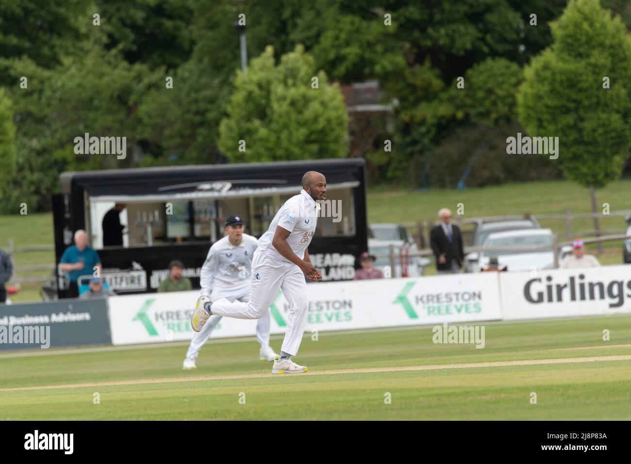 Daniel Bell-Drummond Kent bowler bowling for Kent against Surrey Stock ...