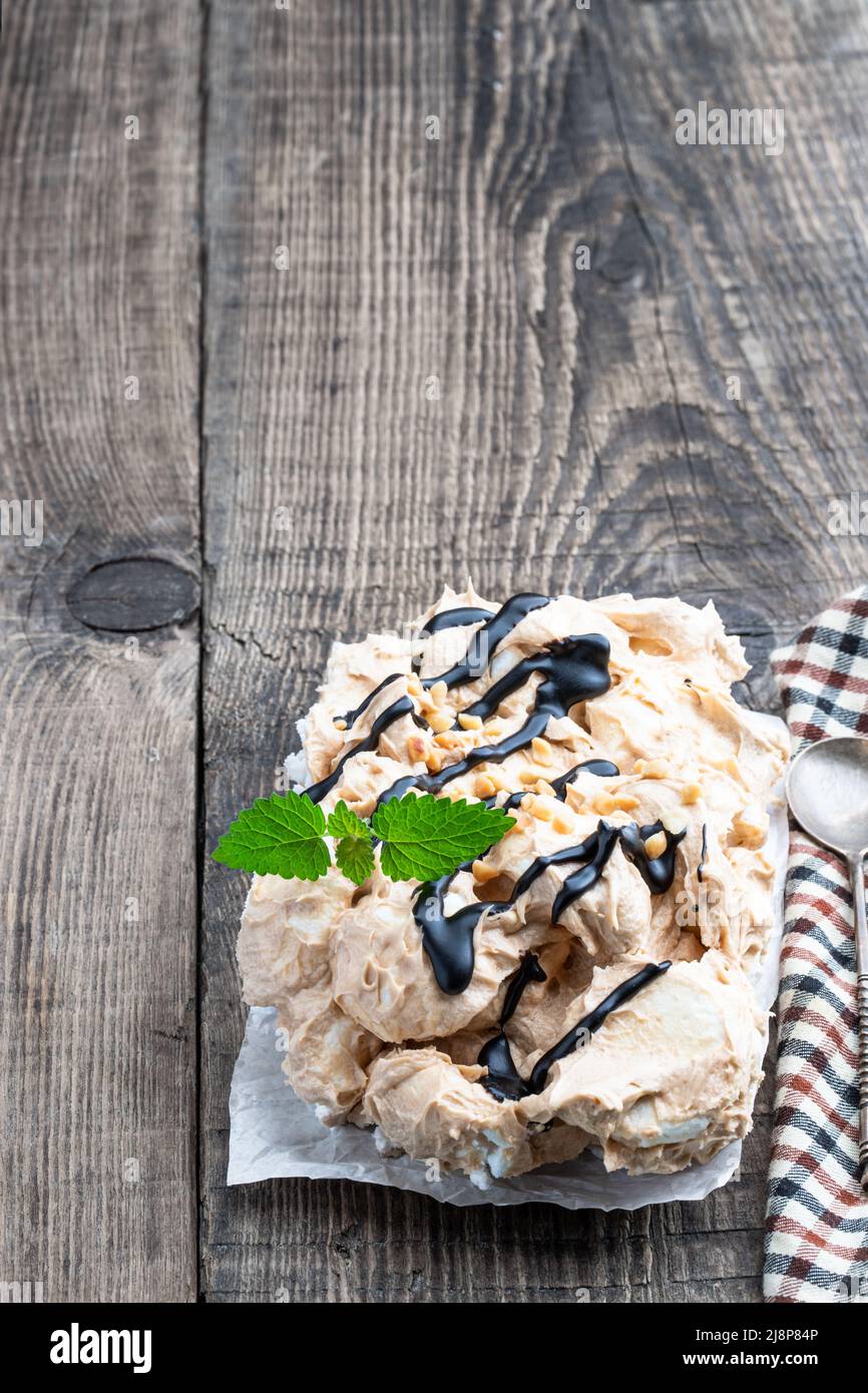 Meringue roll cake mascarpone hi-res stock photography and images - Alamy