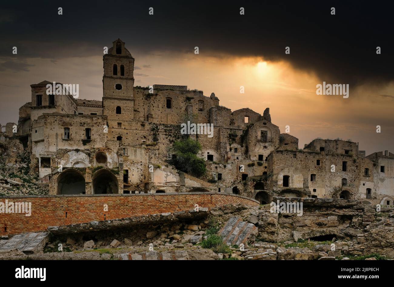 Craco (Italy) - The ruins of the ghost town among the hilly gullies of ...