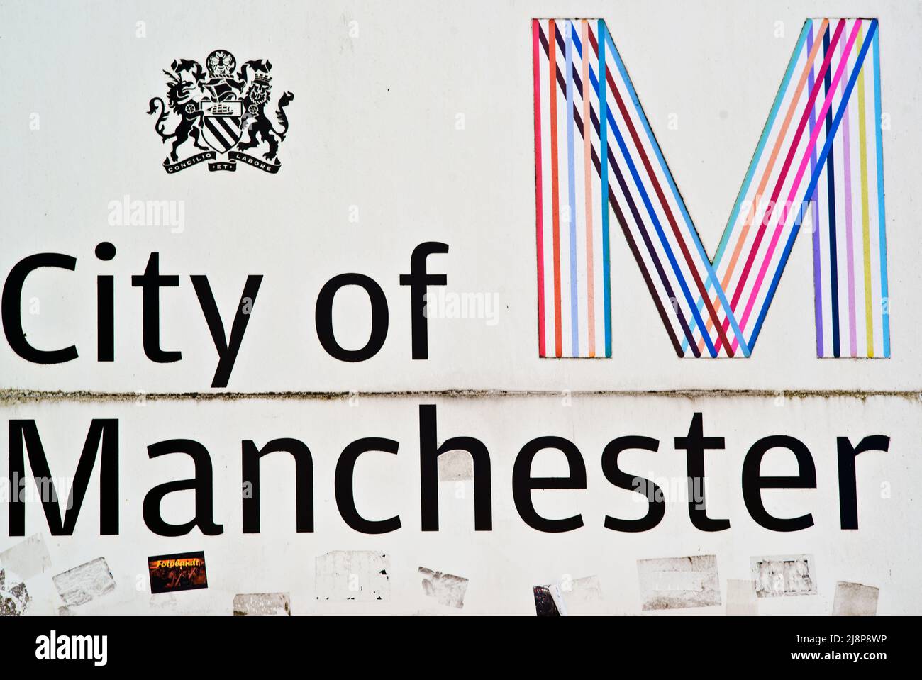 City Of Manchester Sign, Manchester, England Stock Photo - Alamy