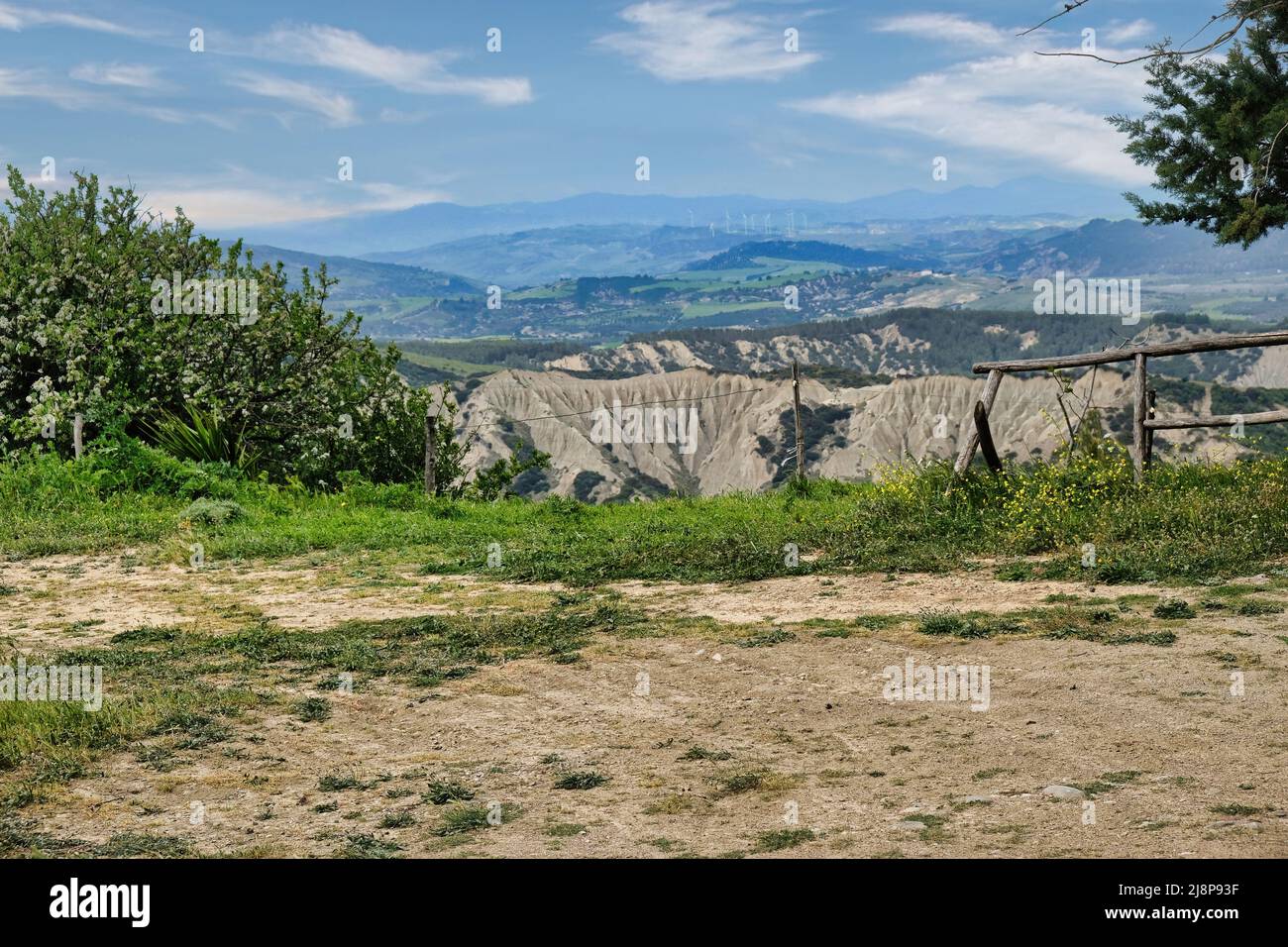 The beautiful countryside of Matera in Basilicata characterized by the ...