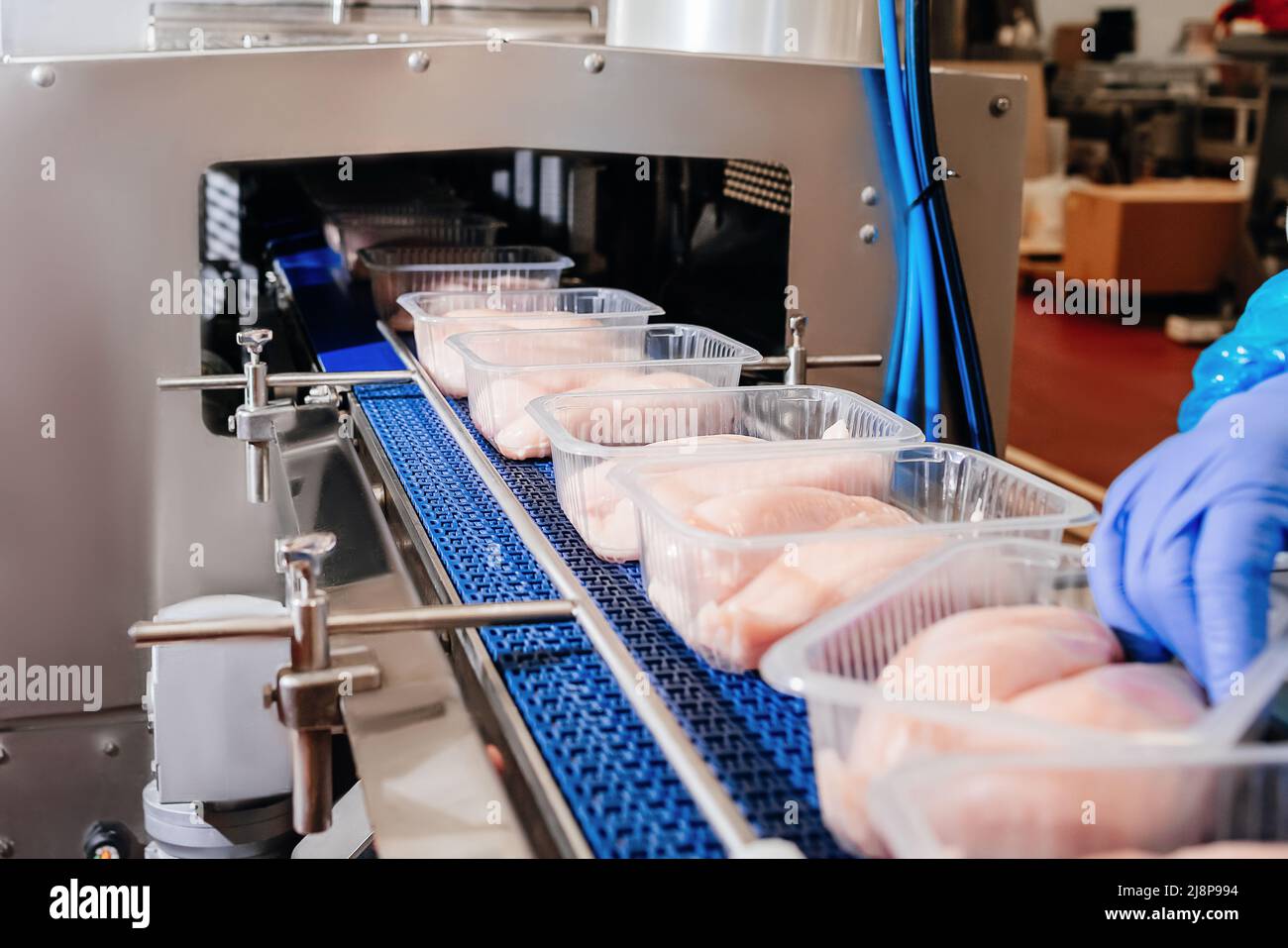 Modern poultry processing plant.A modern plant.Factory production food ...