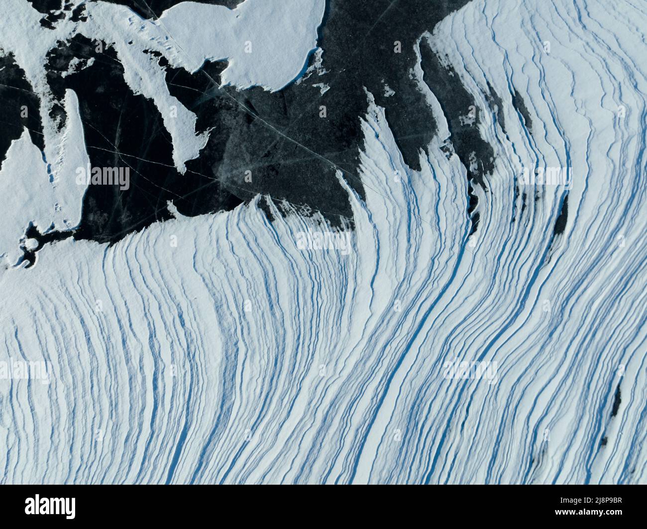 textures of snow and ice from aerial view Stock Photo - Alamy