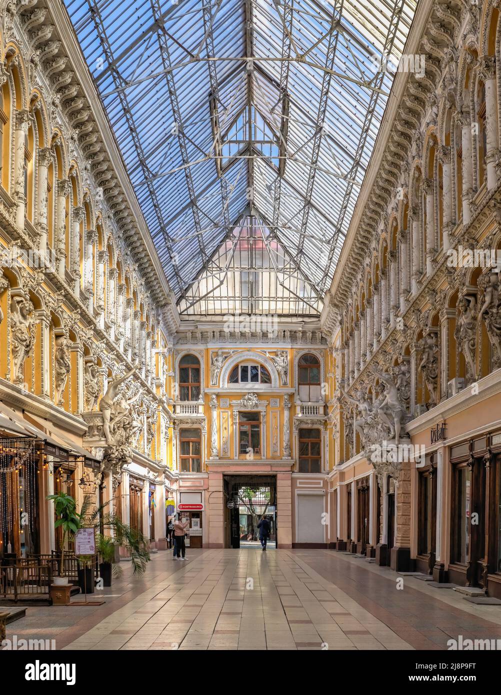 The interior of the courtyard of the hotel Passage in Odessa, Ukraine ...
