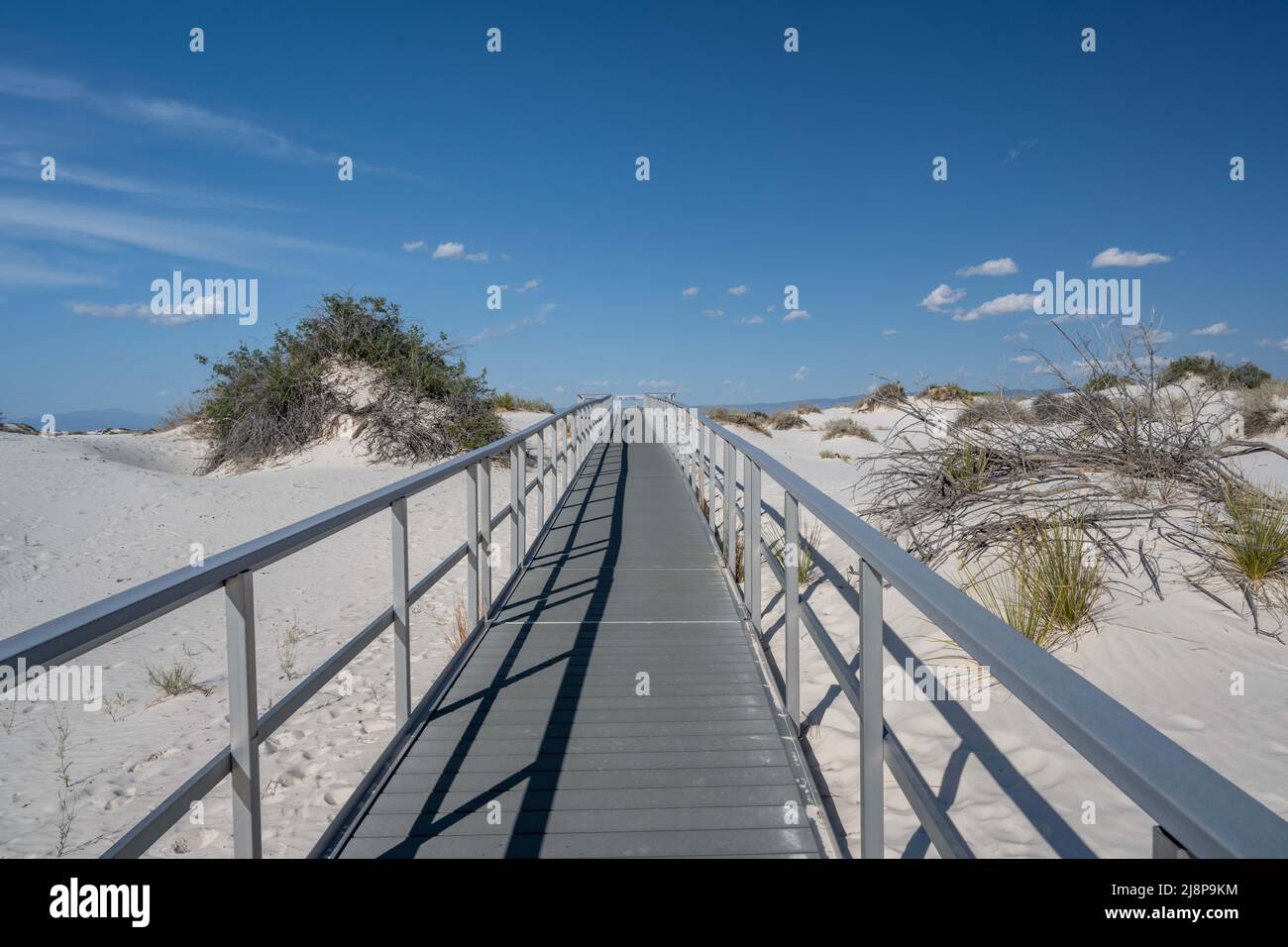 A very long boardwalk in White Sands NP, New Mexico Stock Photo - Alamy