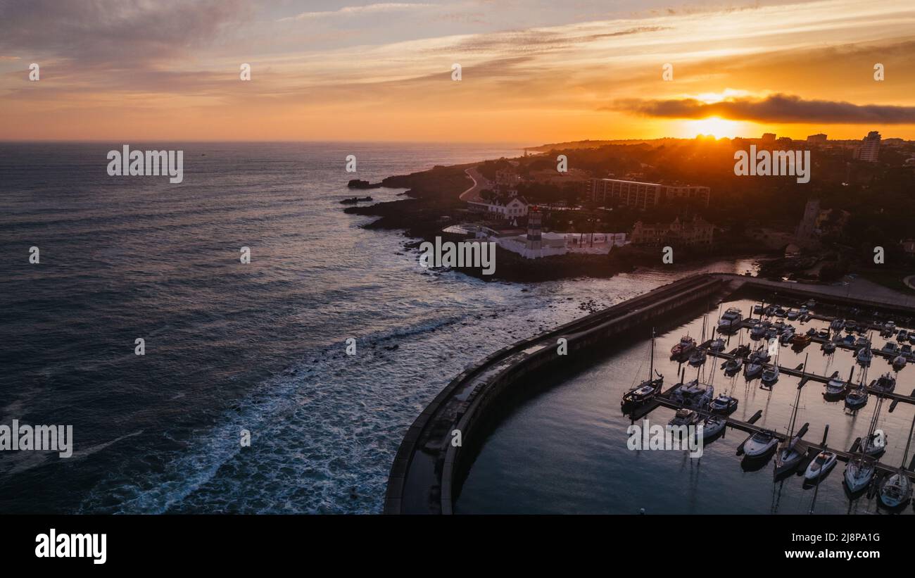 Lighthouse marina cascais portugal aerial hi-res stock photography and ...