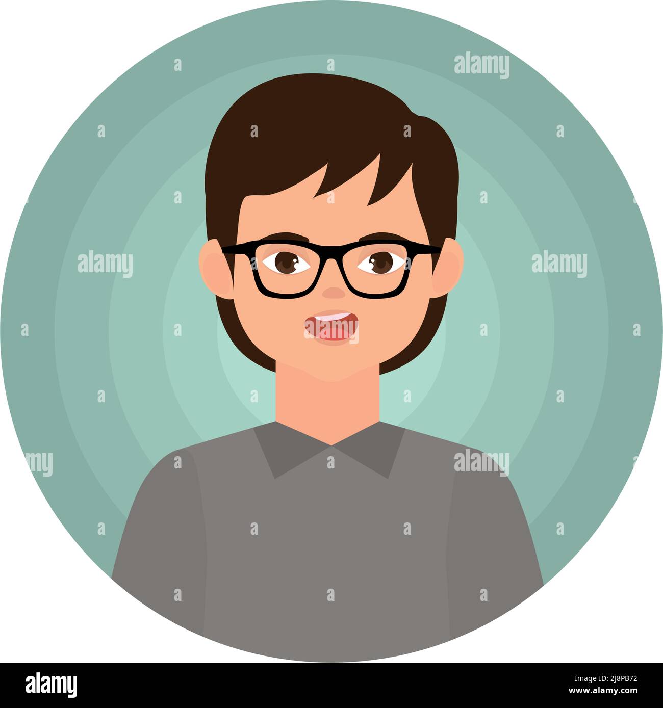 Nerd young guy portrait Stock Vector Images - Alamy