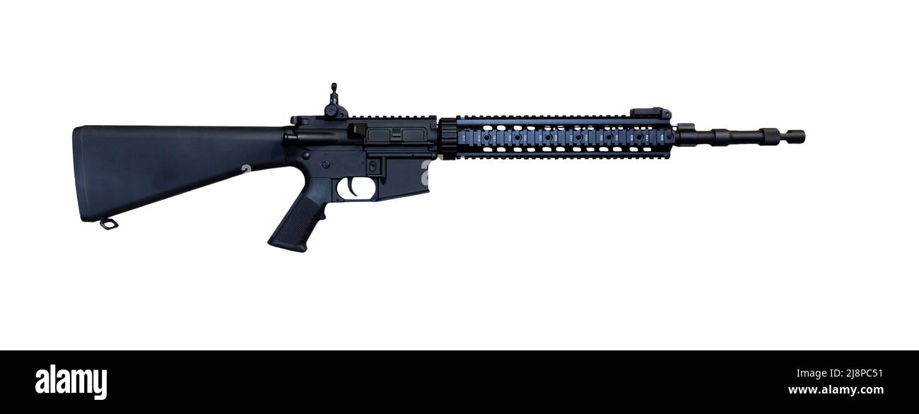 Assault rifle isolated over white background Stock Photo - Alamy