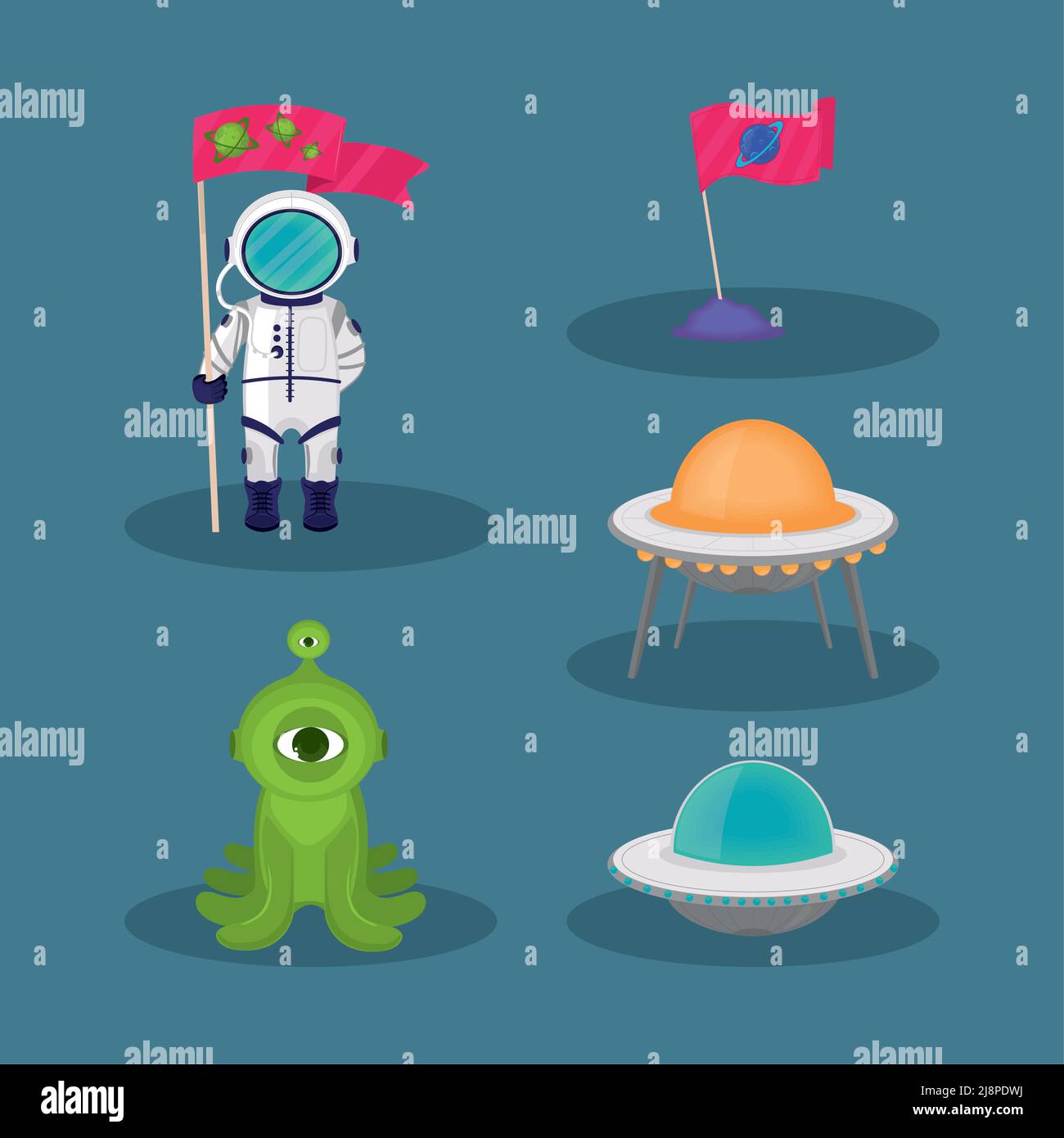 space astronaut and alien Stock Vector Image & Art - Alamy