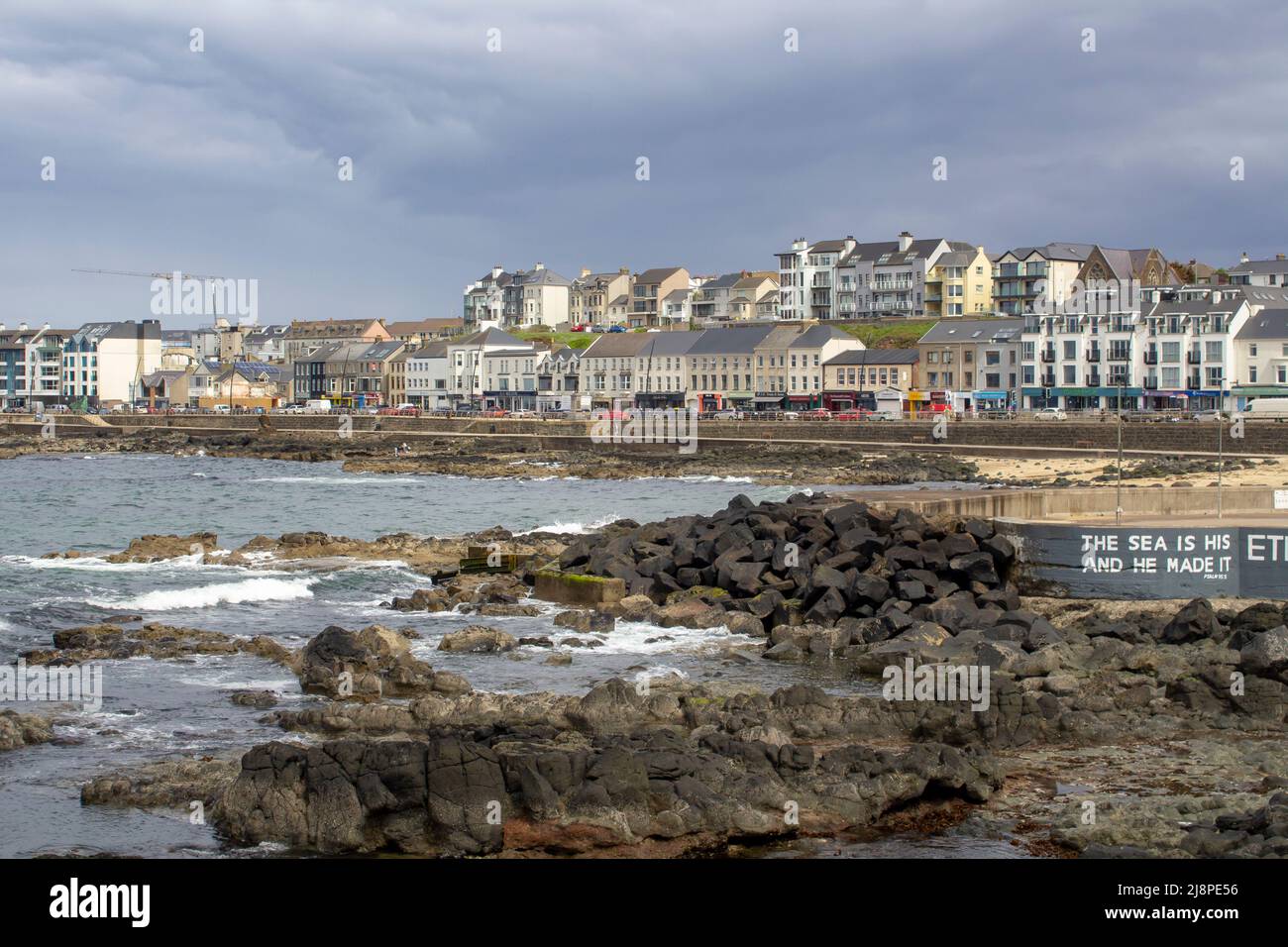 12 May 2022, The seafront and promenade with it's famous Bible Text in ...