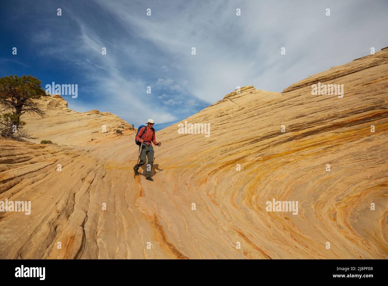 Hike in the Utah mountains. Hiking in unusual natural landscapes ...