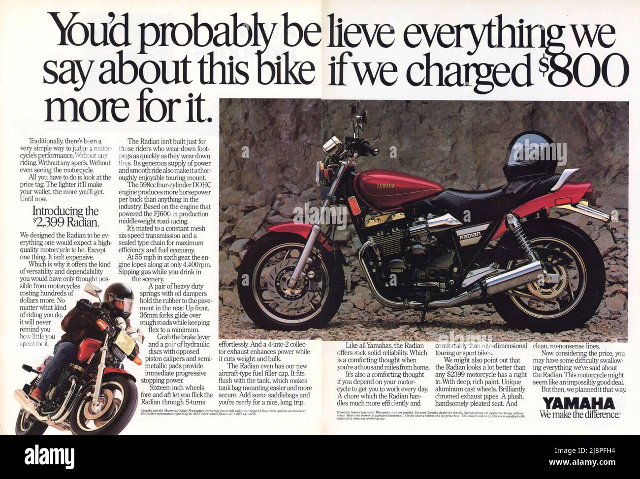 1986 Yamaha Radian Motorcycle Vintage Magazine Print Ad Collectibles ...