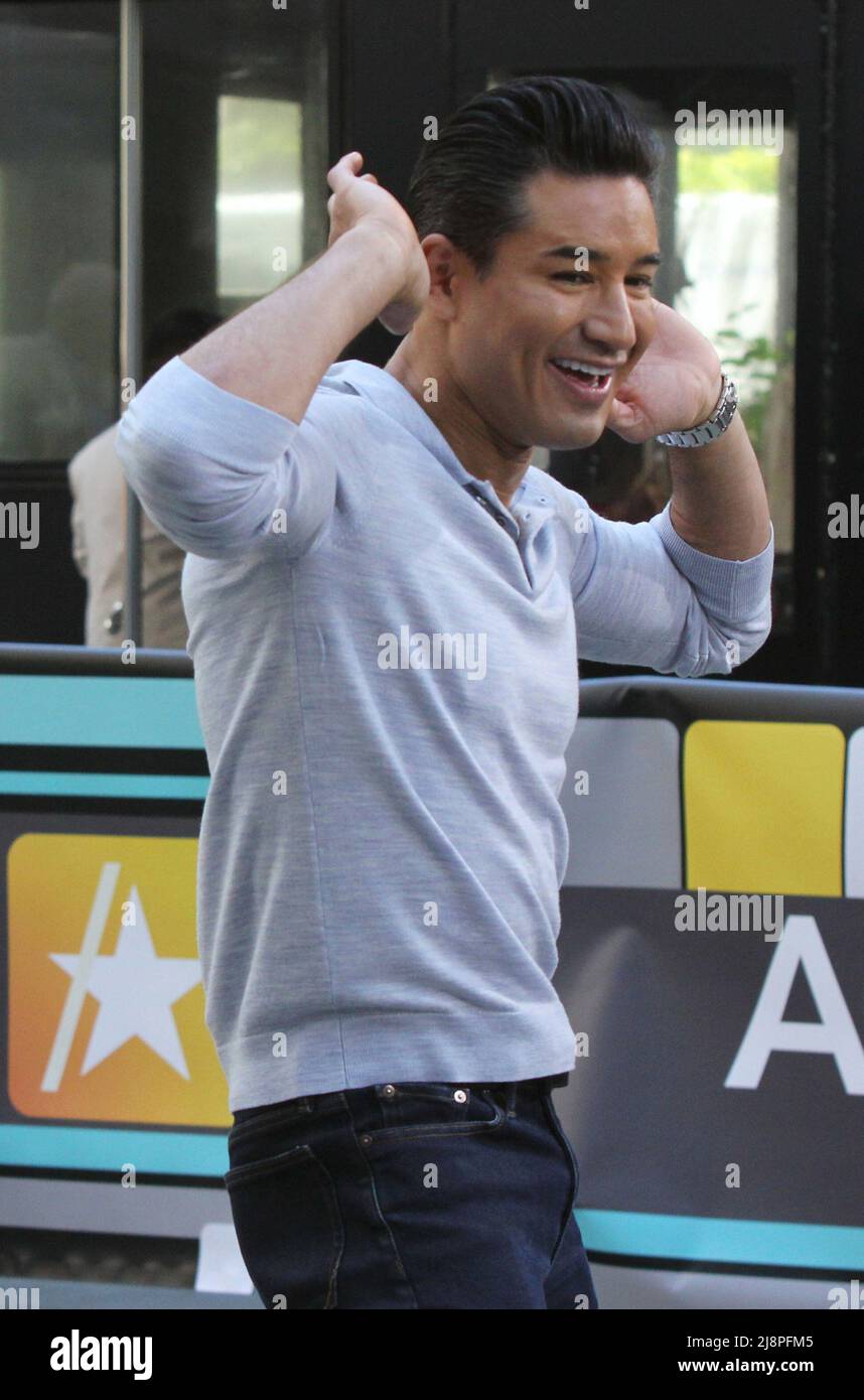 Mario Lopez dancing on "Access Daily" outside NBC's Studio 1A in ...