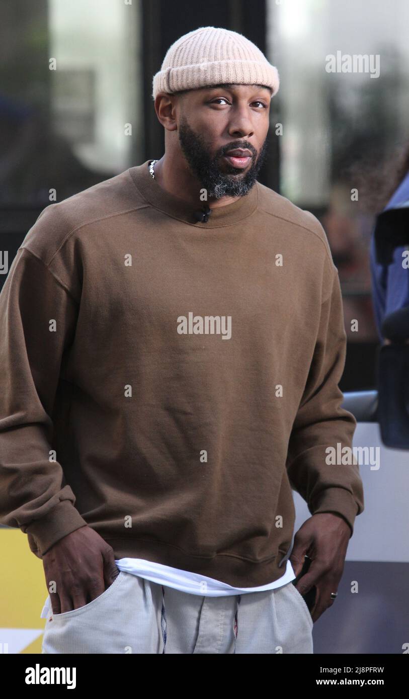 Stephen Boss, aka tWitch taping "Access Daily" outside NBC's Studio 1A ...