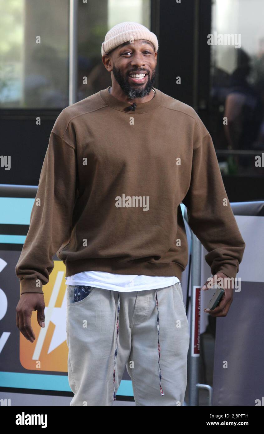 Stephen Boss, aka tWitch taping "Access Daily" outside NBC's Studio 1A ...