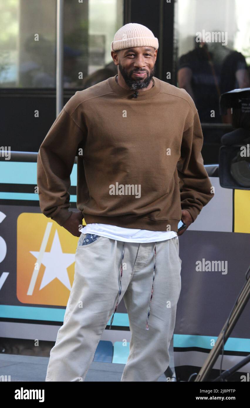 Stephen Boss, aka tWitch taping "Access Daily" outside NBC's Studio 1A ...