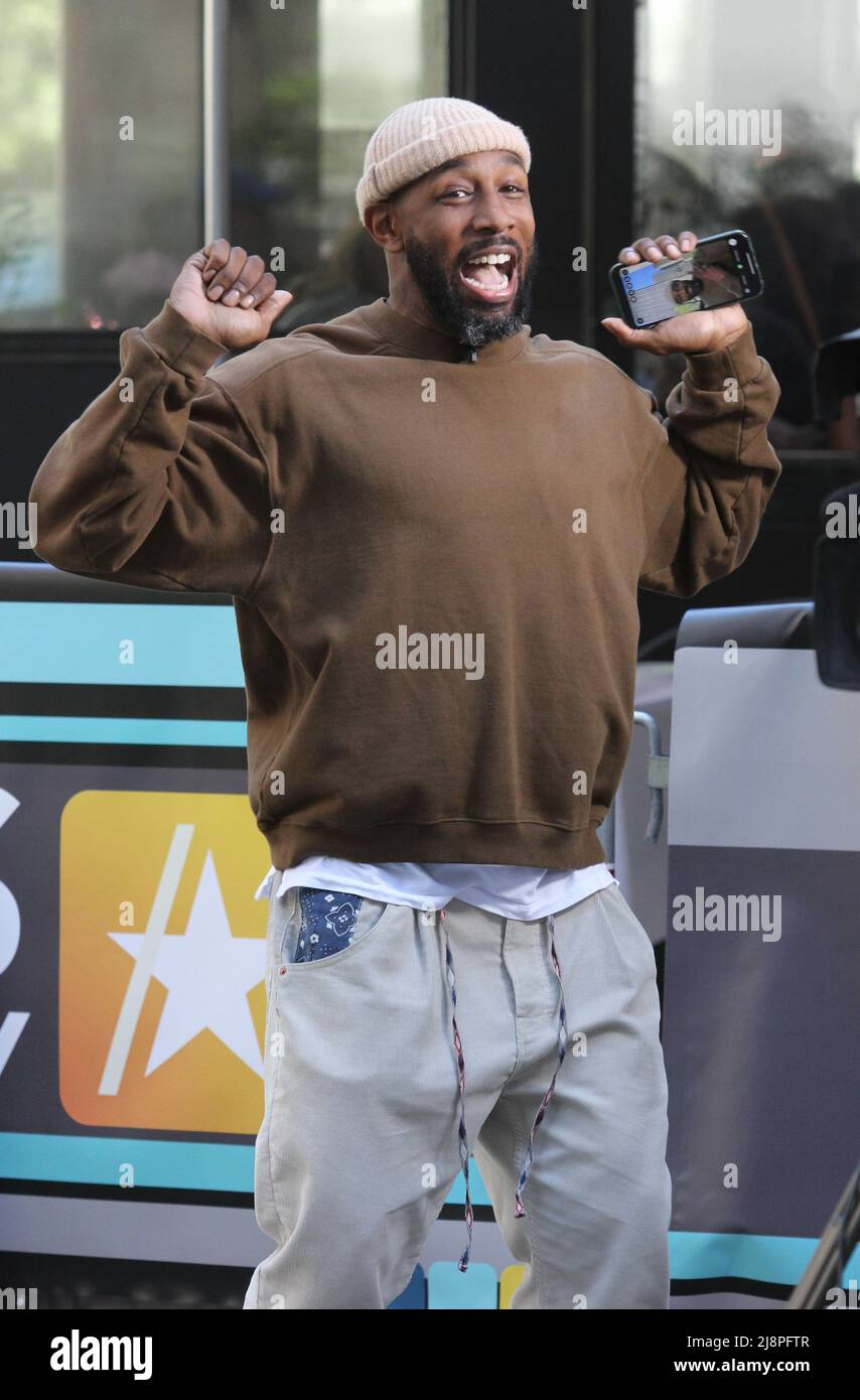 Stephen Boss, aka tWitch taping "Access Daily" outside NBC's Studio 1A ...