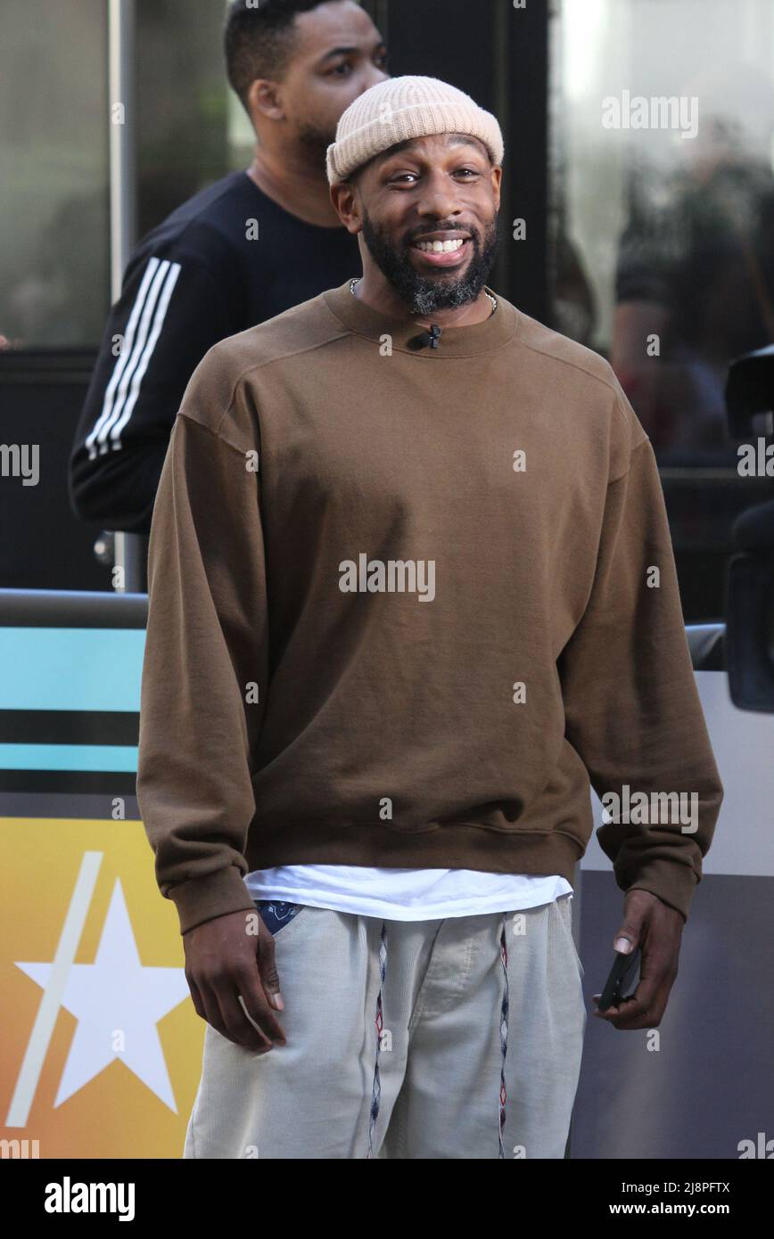 Stephen Boss, aka tWitch taping "Access Daily" outside NBC's Studio 1A ...