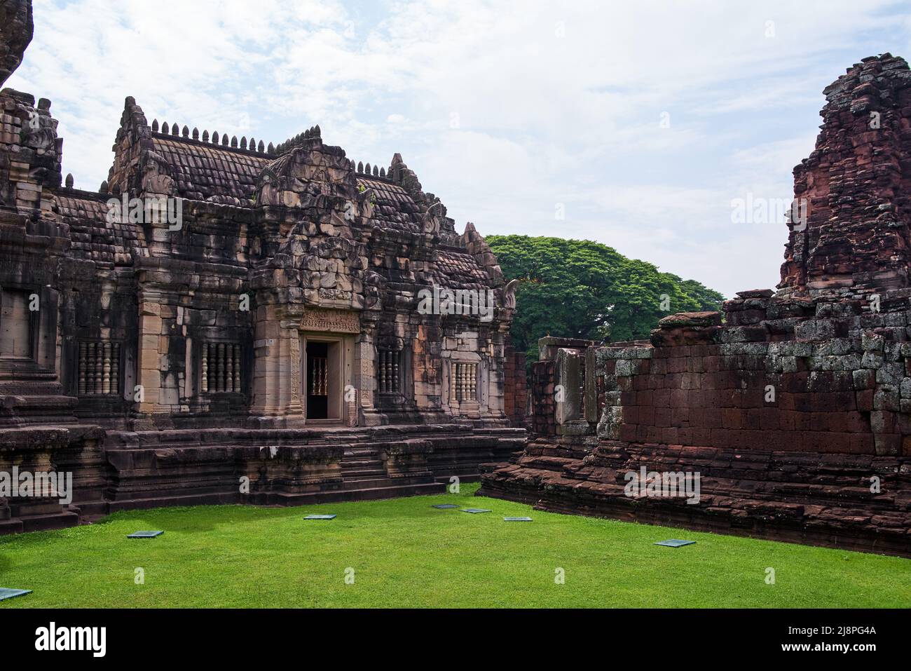 The ancient ruins of a rock castle in Pimai Thailand Stock Photo - Alamy
