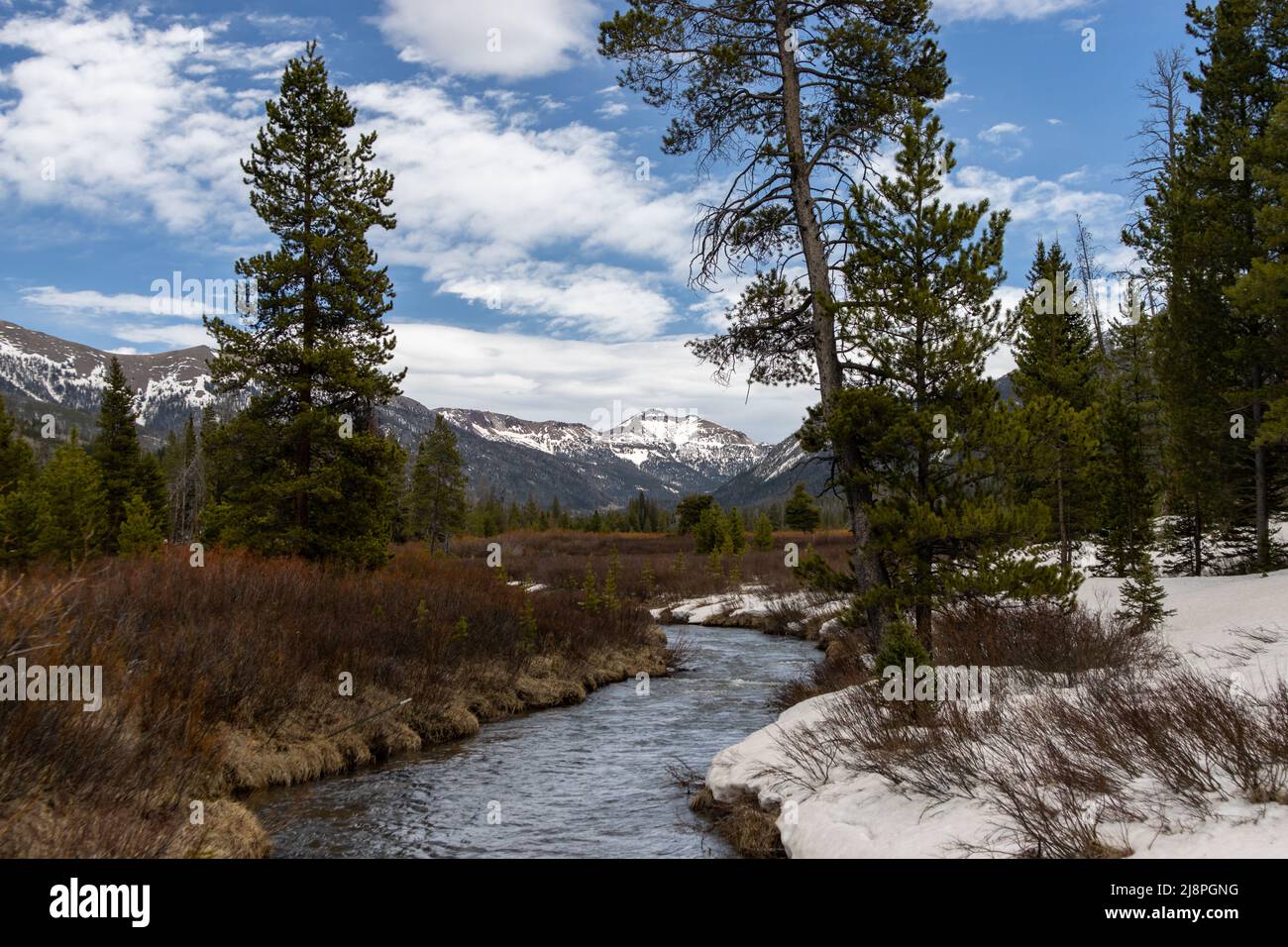 A river winds its way through the mountains at State Forest State Park ...