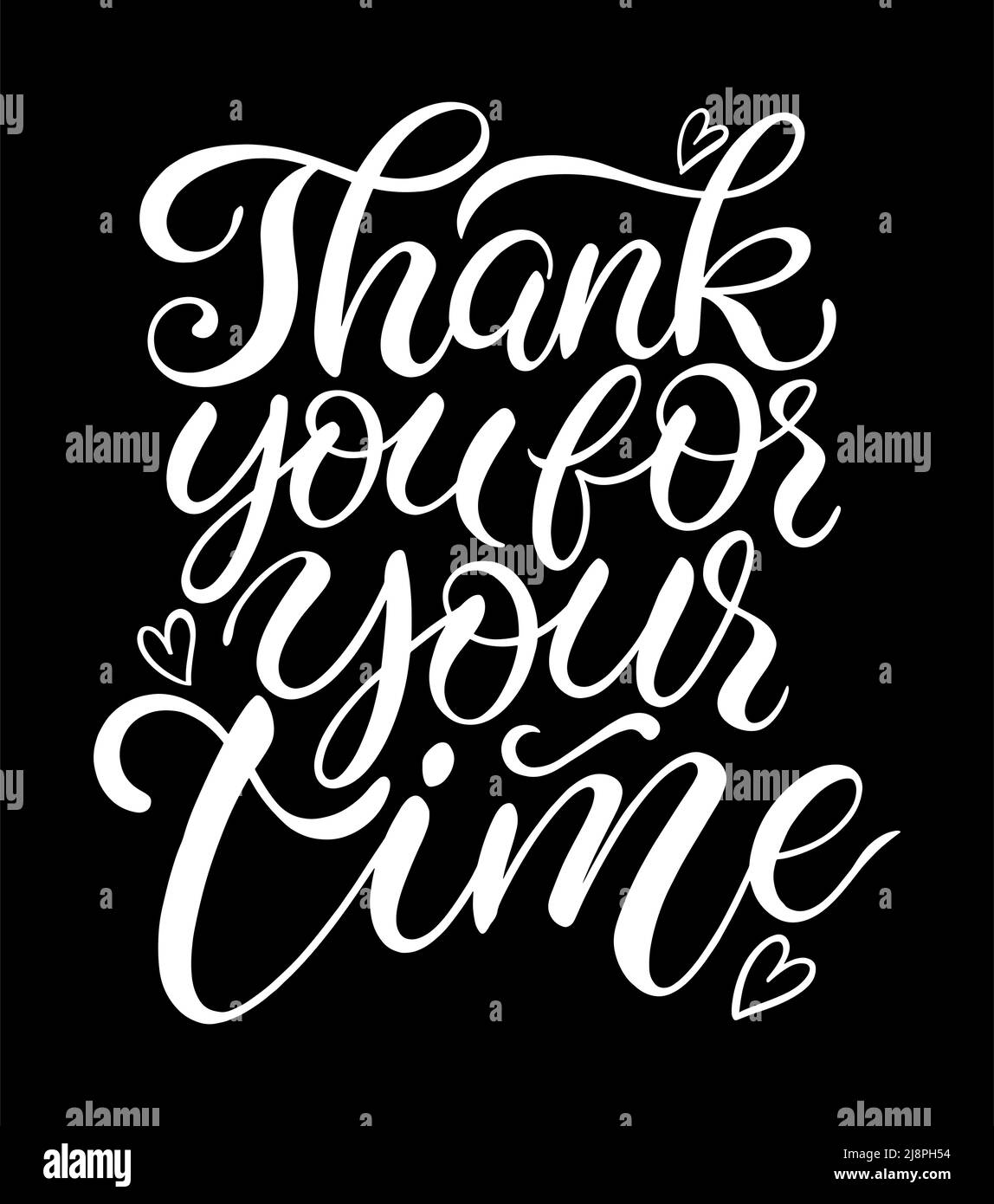 Thank you for your time hand drawn calligraphy. Vector illustration ...