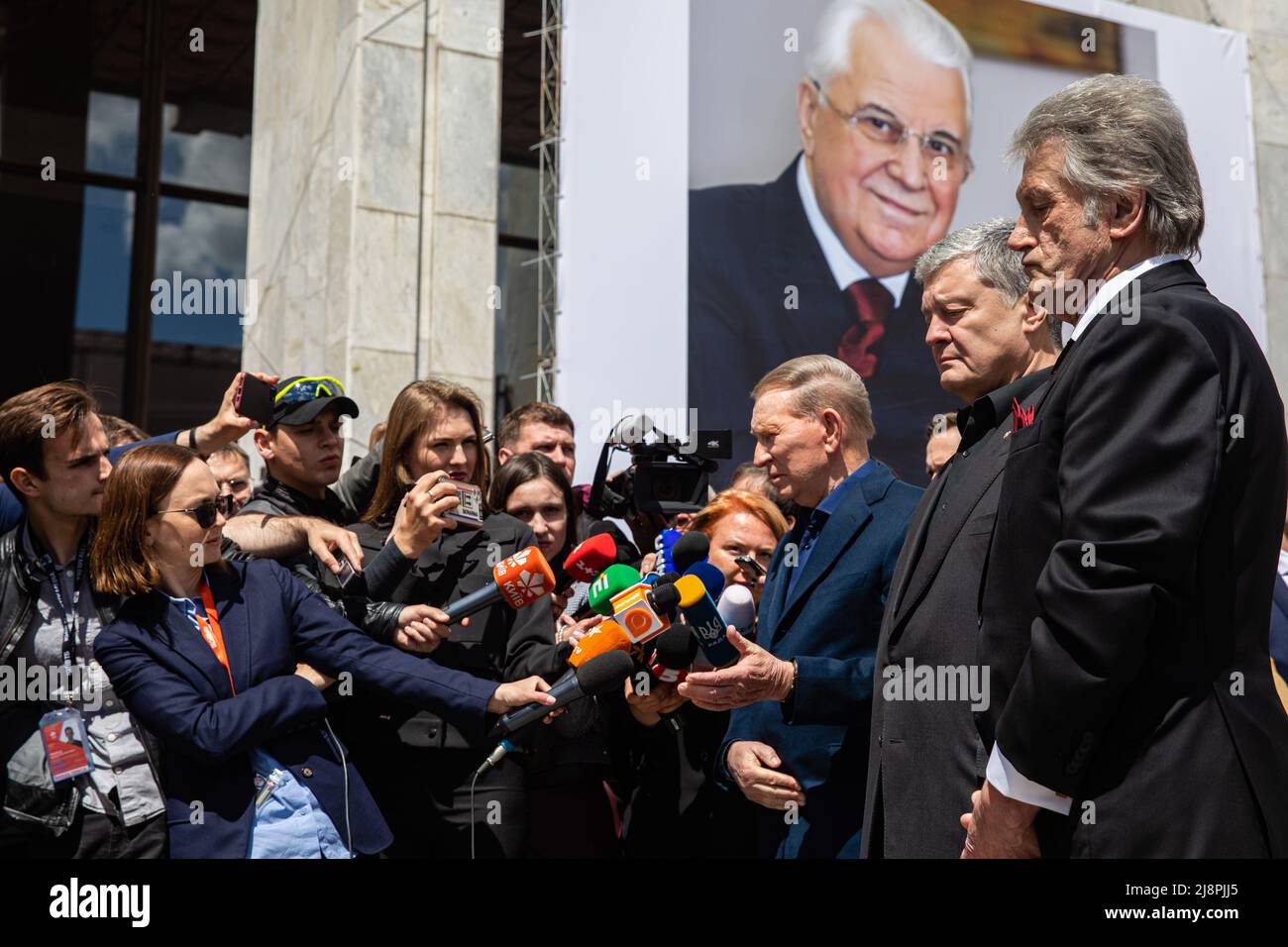 Kyiv, Ukraine. 17th May, 2022. (From R to L) Presidents of Ukraine of ...