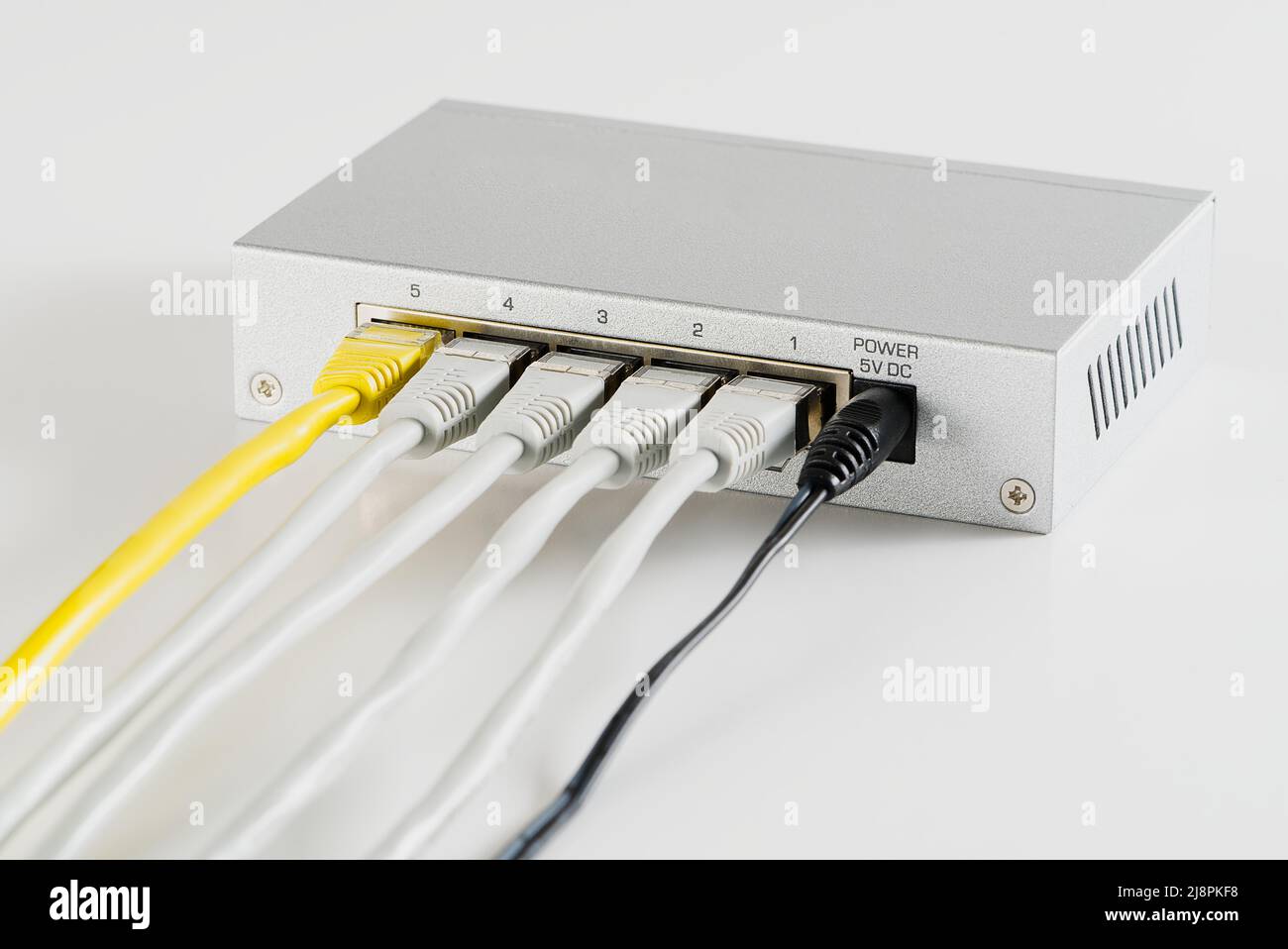 Small router and switch. tcp ip network business concept. High ...
