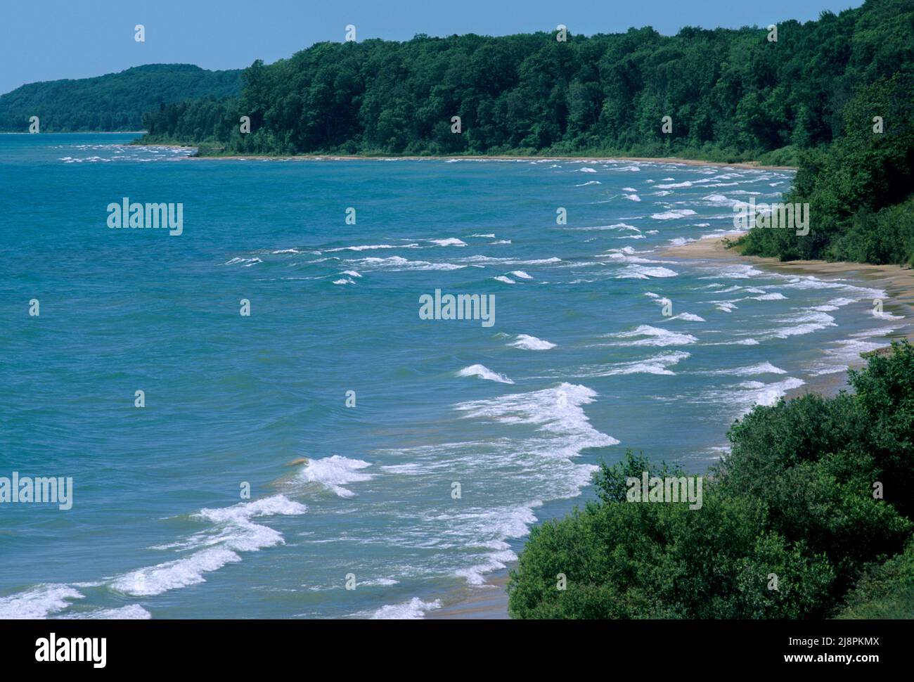 Lake Michigan as viewed from the upper peninsula of Michigan, USA Stock ...