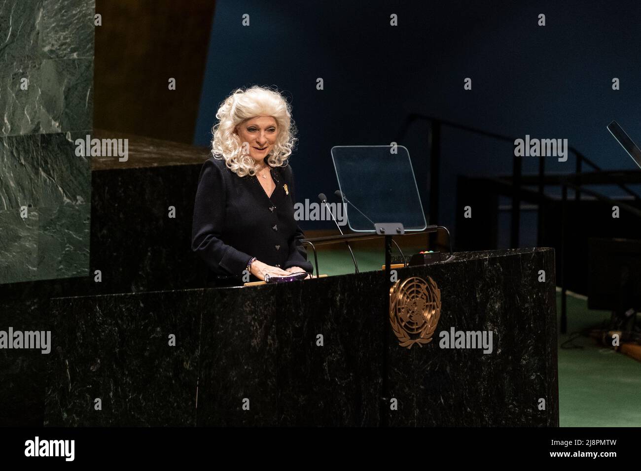 New York, New York, USA. 17th May, 2022. Judy (Judith) Collins speaks ...