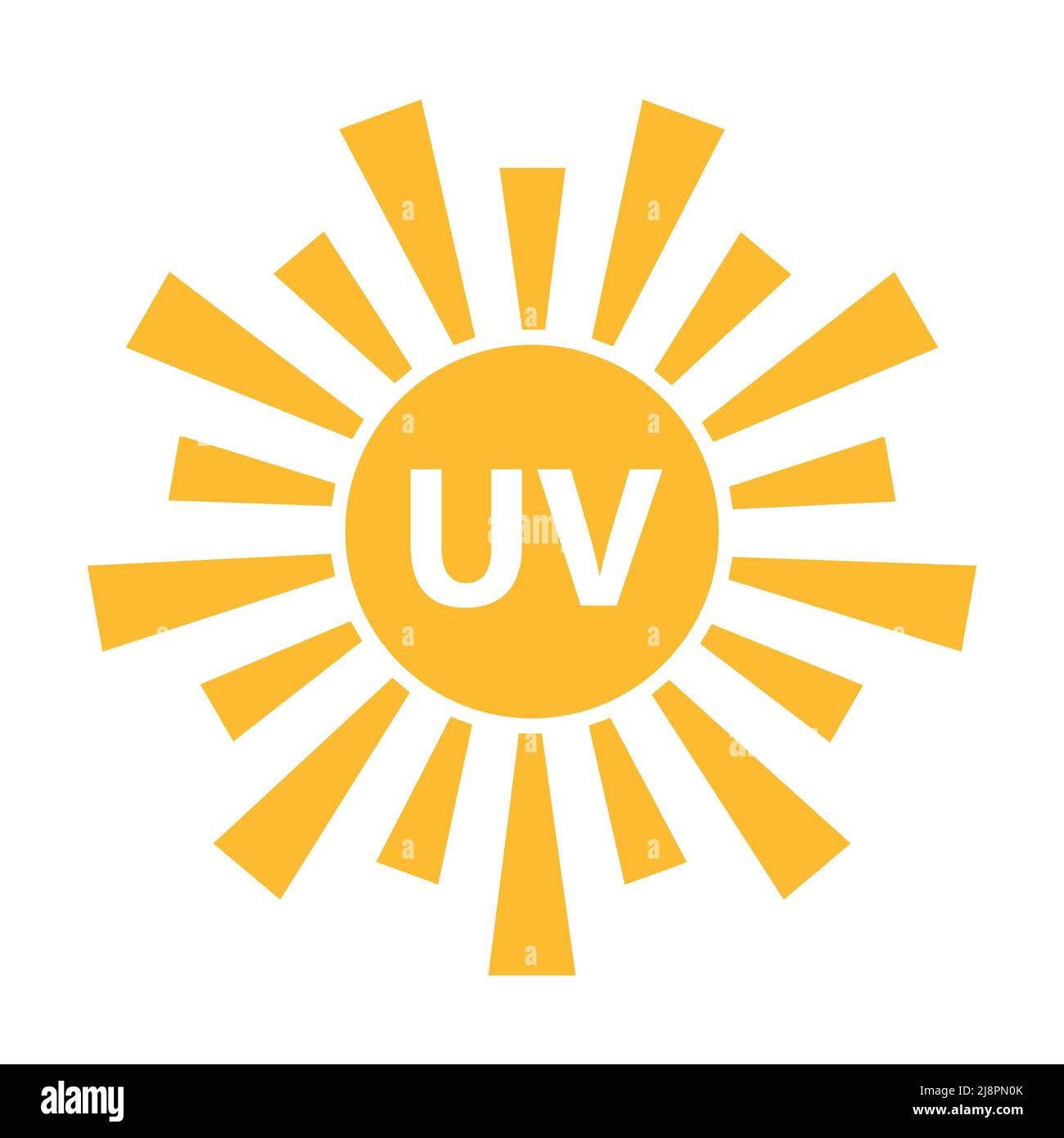 UV radiation icon vector solar ultraviolet light symbol for graphic ...
