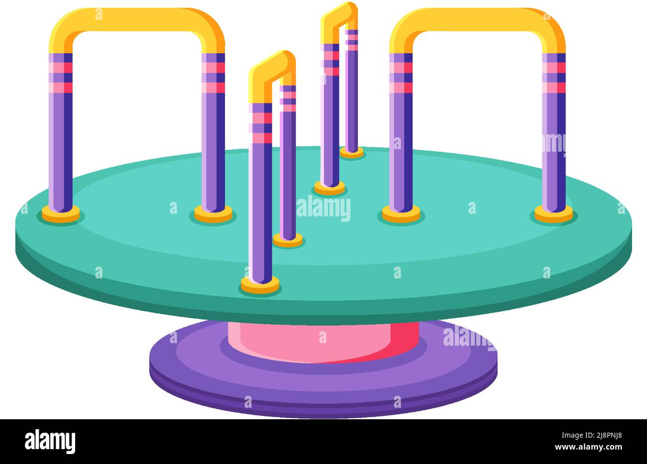Children roundabout playground cartoon illustration Stock Vector Image ...
