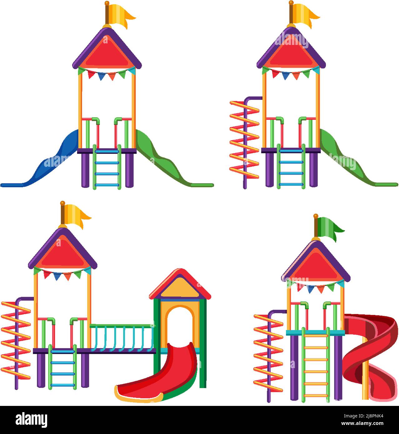 Outdoor playground slide for kids illustration Stock Vector Image & Art ...