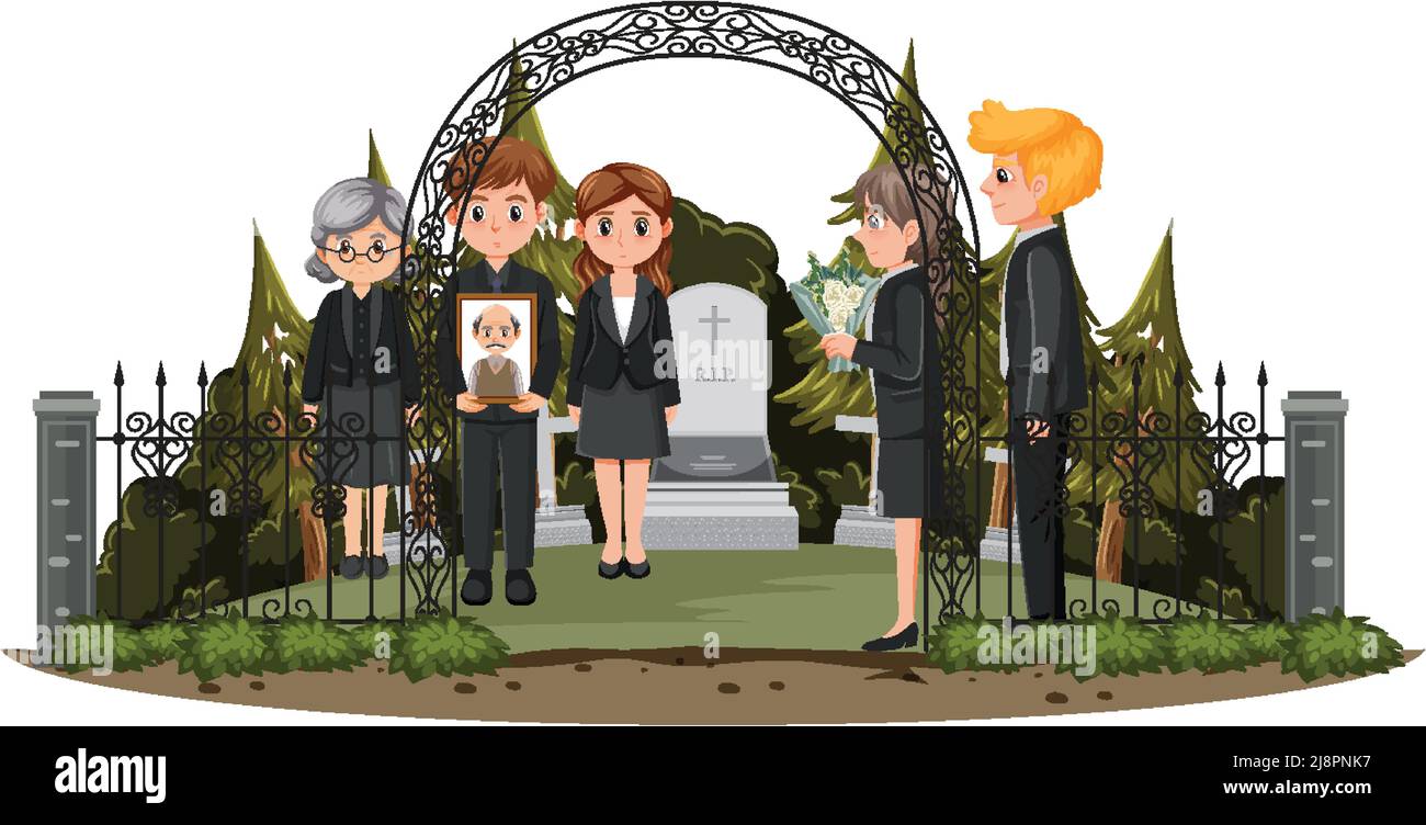 Funeral ceremony in Christian religion illustration Stock Vector Image ...