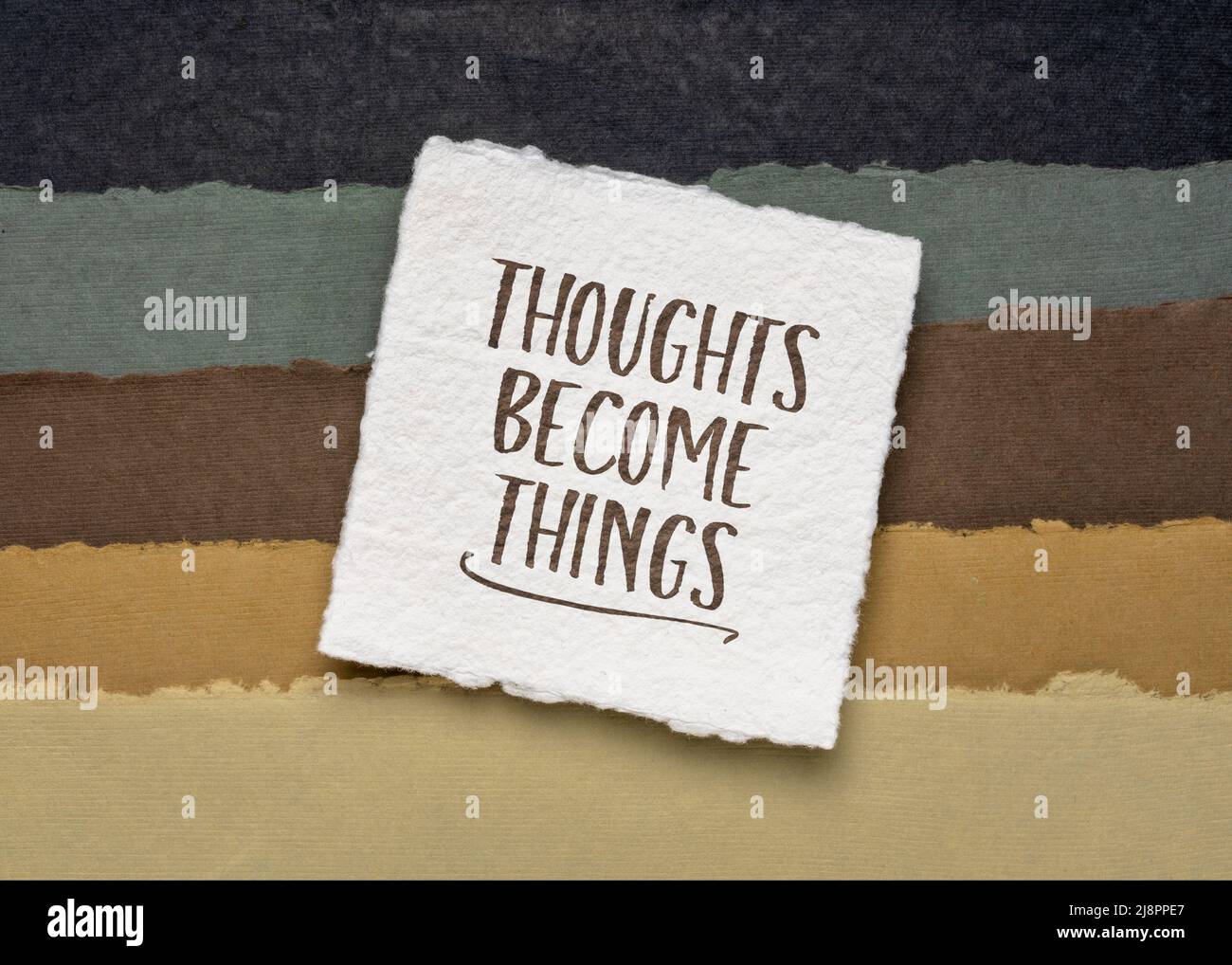 thoughts become things - law of attraction concept - inspirational text ...