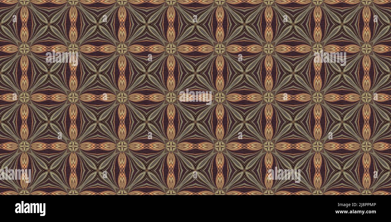 Earthy colours retro sixties geometric seamless border pattern in ...