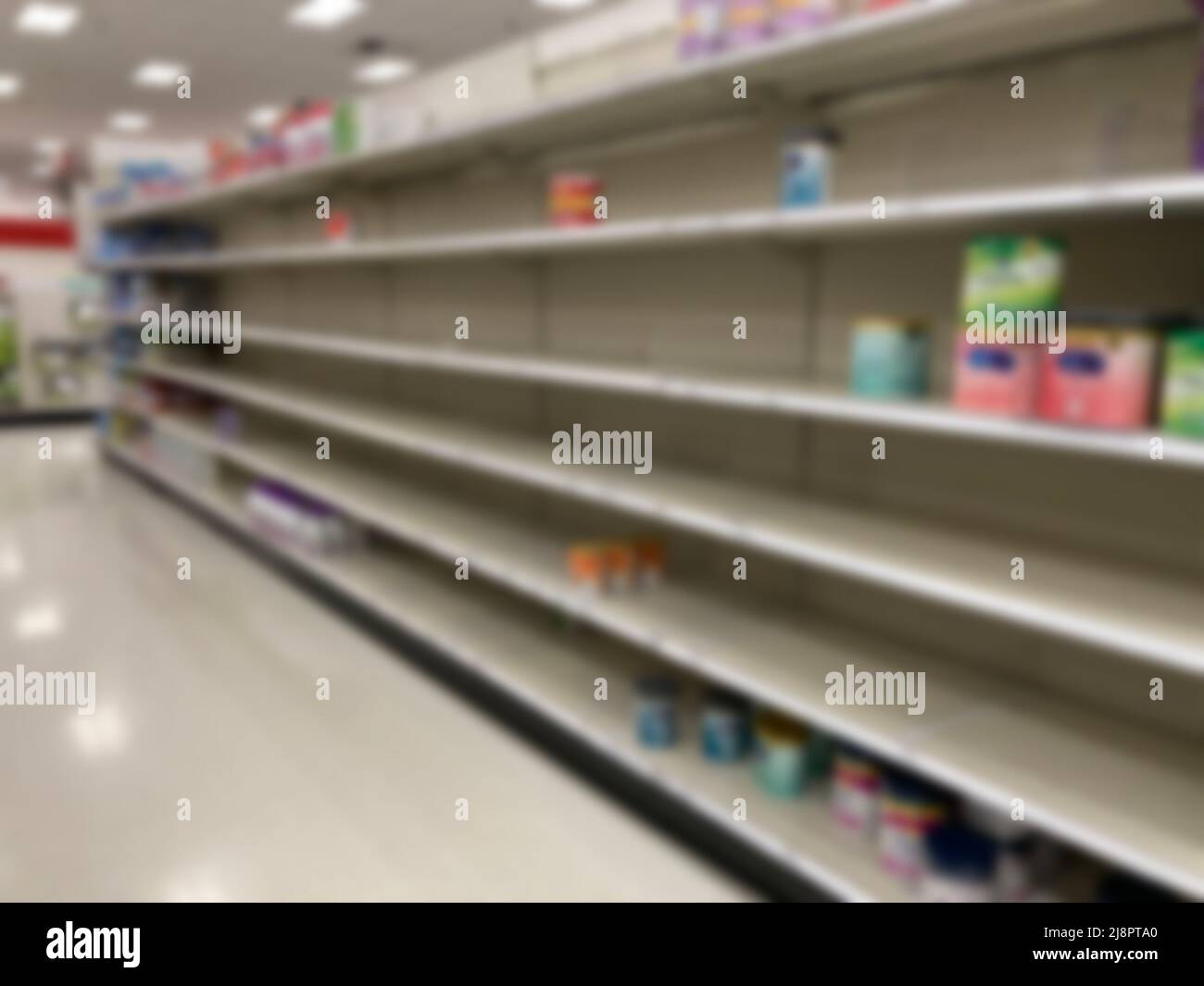A baby formula display sits empty at supermarket as a result of ...