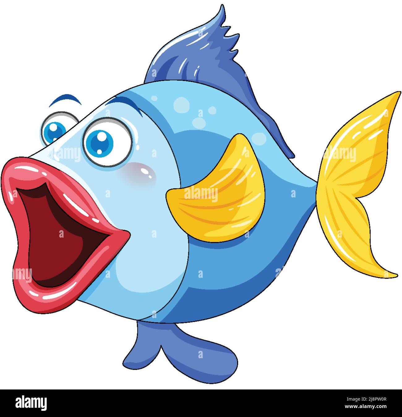 Cartoon fish with big lips illustration Stock Vector Image & Art - Alamy