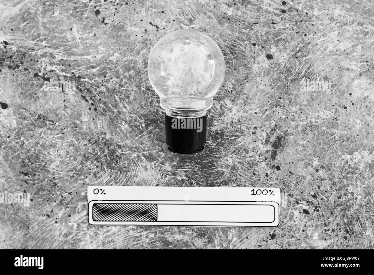 idea light bulb with progress bar beneath it, concept of productivity ...