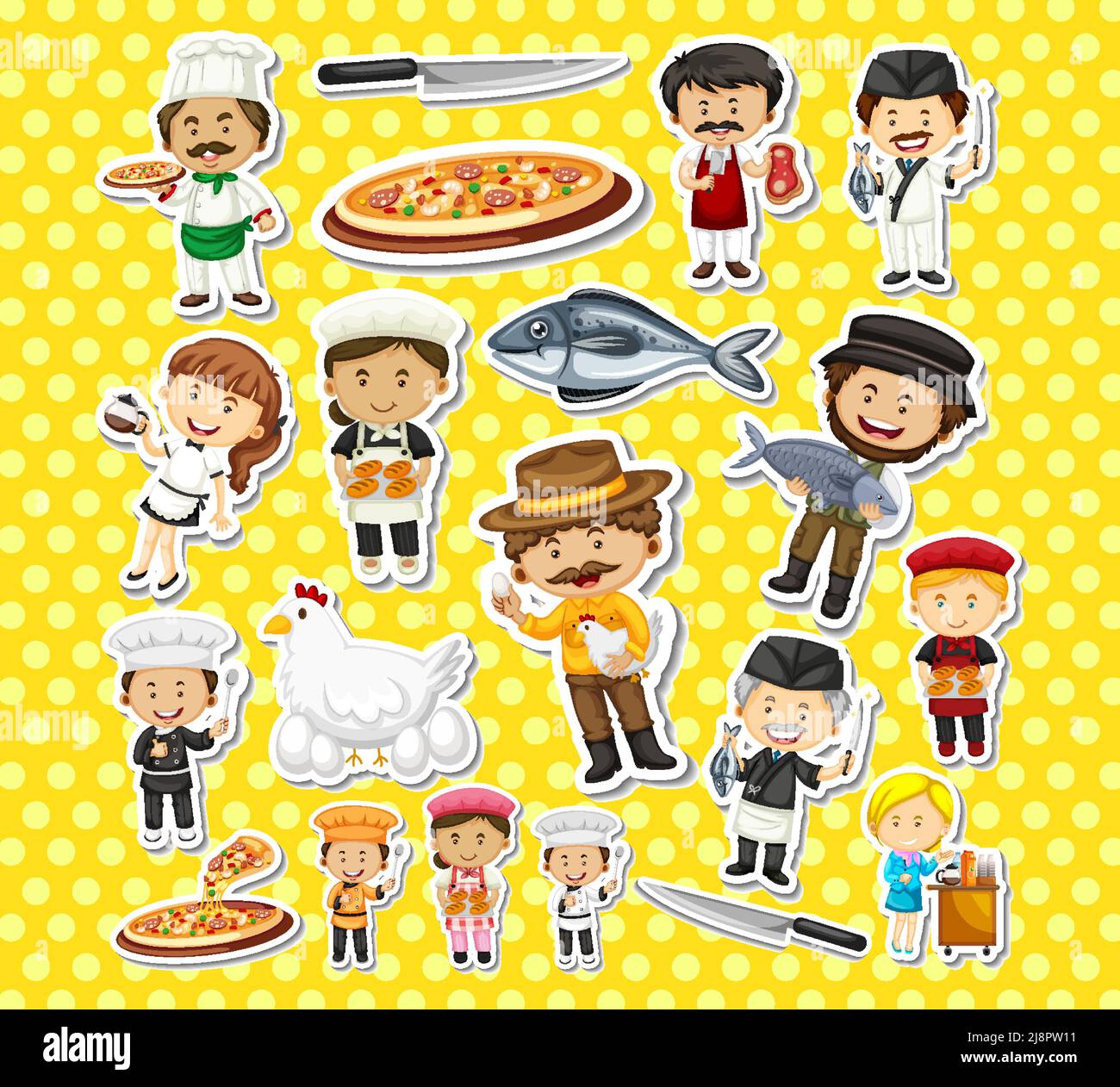 Sticker set of different occupation illustration Stock Vector Image ...