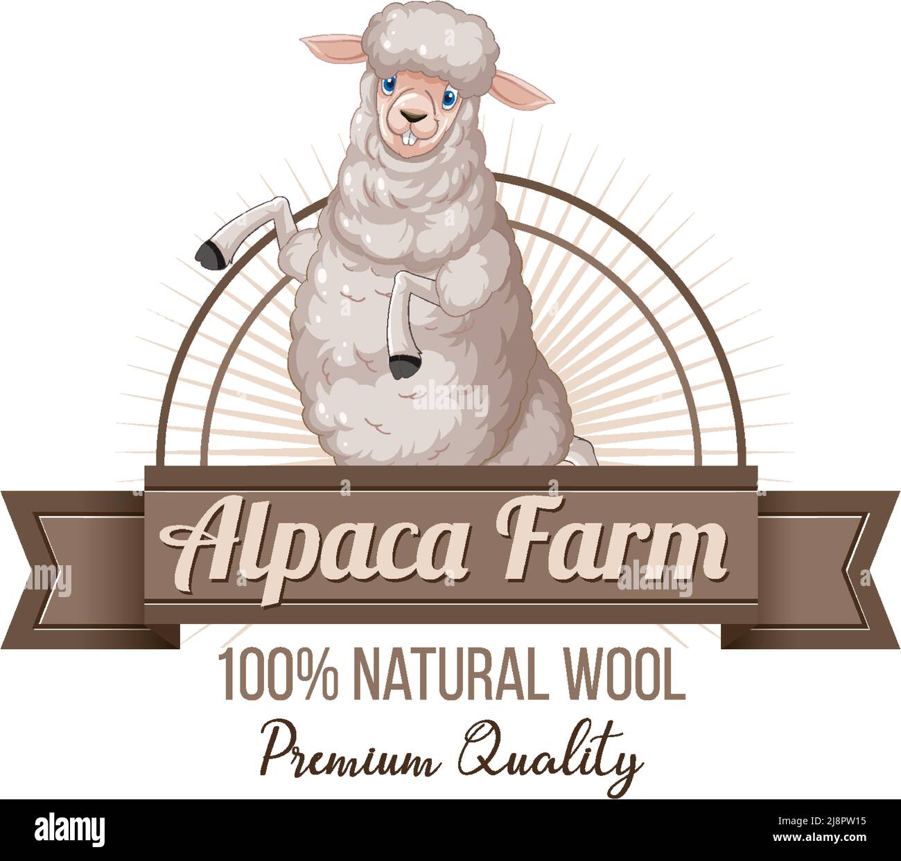 Alpaca farm logo for wool products illustration Stock Vector Image ...