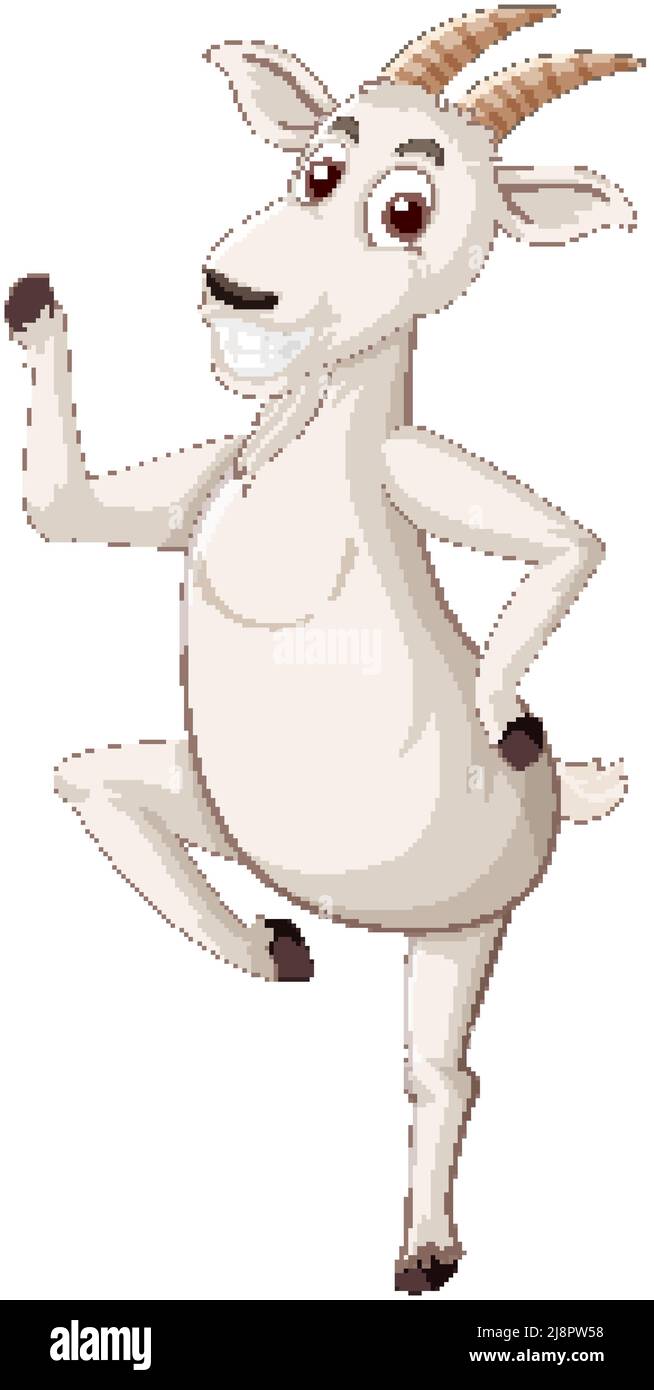 A white goat standing on one leg illustration Stock Vector Image & Art ...