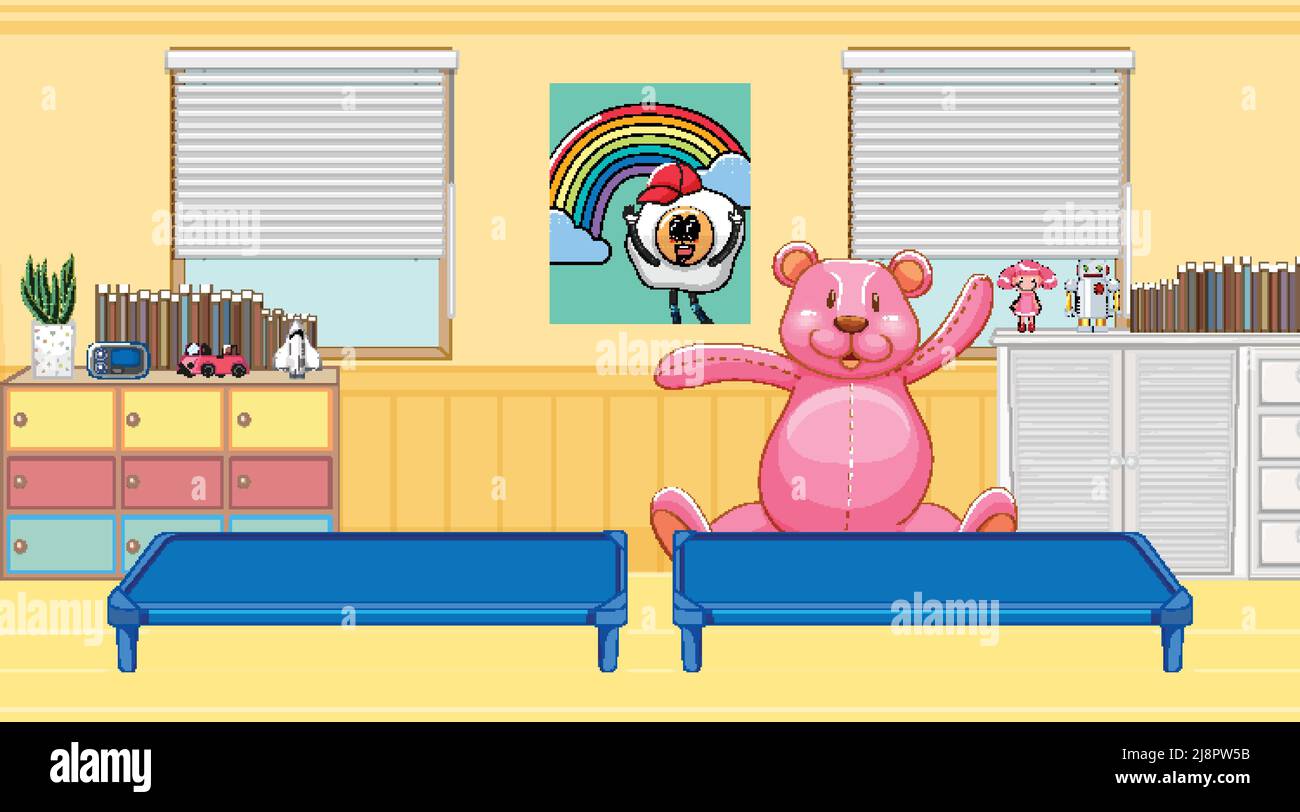 Empty room with toys and table illustration Stock Vector Image & Art ...