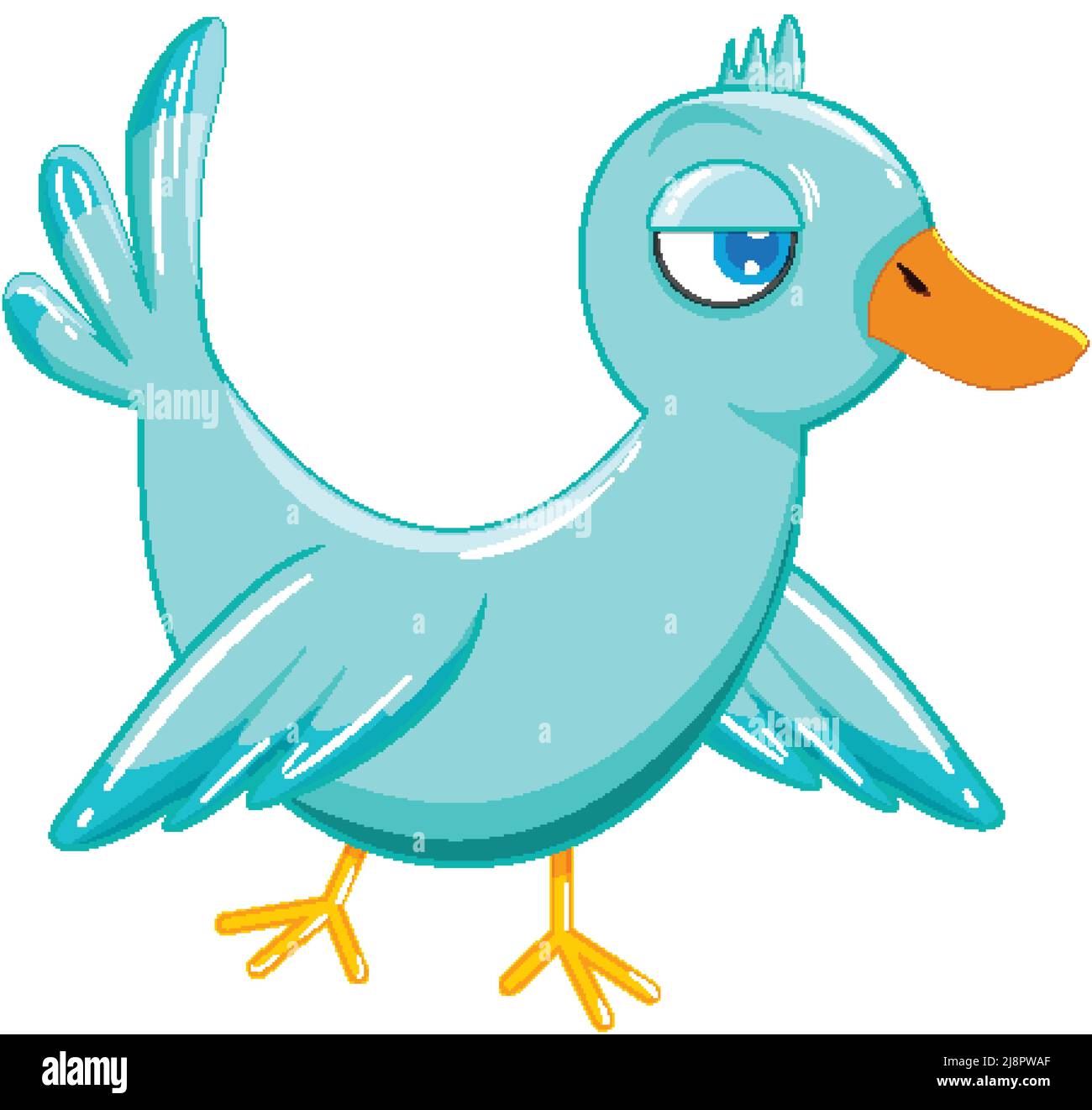 Cute blue bird in cartoon style illustration Stock Vector Image & Art ...