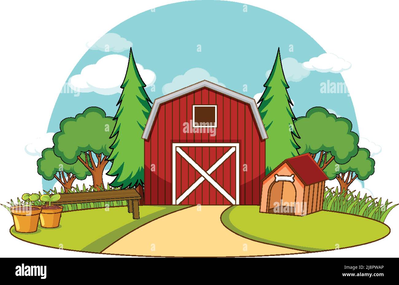 Farm theme frame picture illustration Stock Vector Images - Alamy